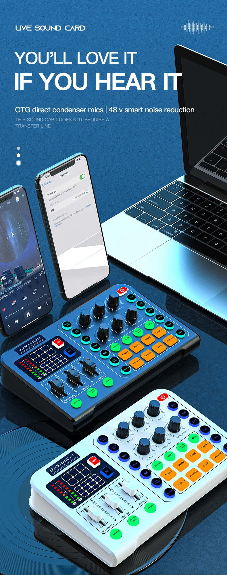 Shenzhen Livestream Phone Live Broadcast Audio Studio M6 Sound Card ...