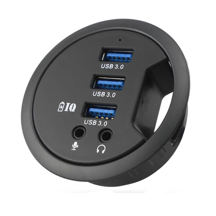 Usb Desk Hub Usb3.0 Hub With 4 Port Usb3.0 Headphone/mircophone Adapter ...