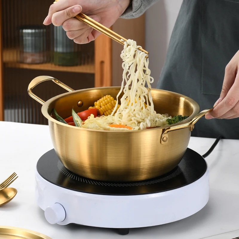 SUS 304 Stainless Steel Soup Pot Korean Ramen Style for Outdoor Camping ...