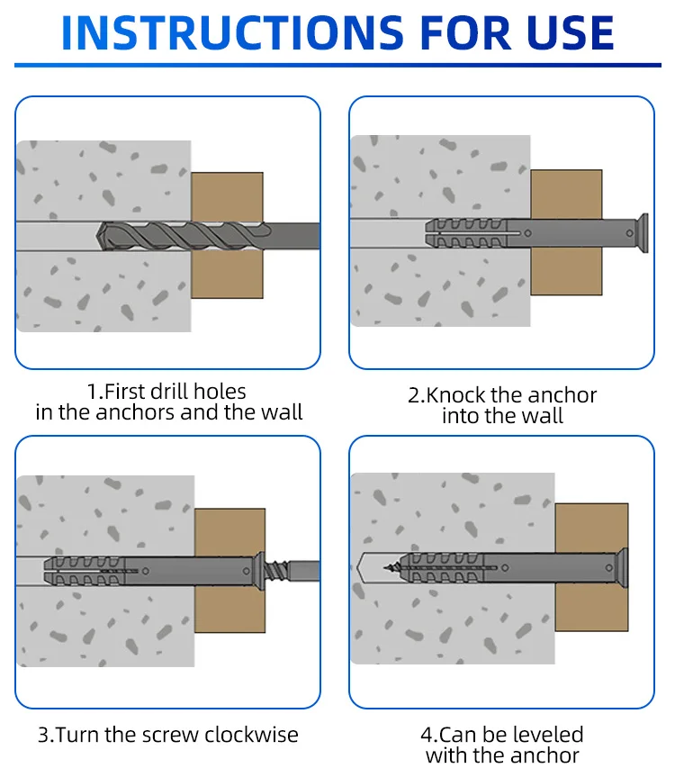 CHCC Plastic Expansion Screw Tube Pipe Wall Anchors Plugs