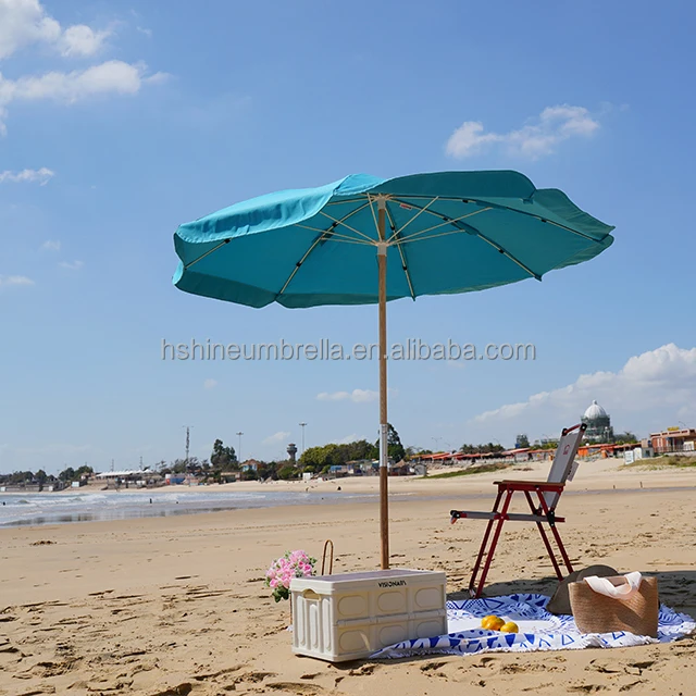 Outdoor Sun Protection Luxury Parasol Real Wooden Beach Umbrella - Buy ...