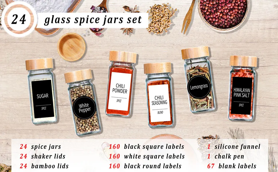 Custom Kitchen Spice Jars - Eco-Friendly & Functional