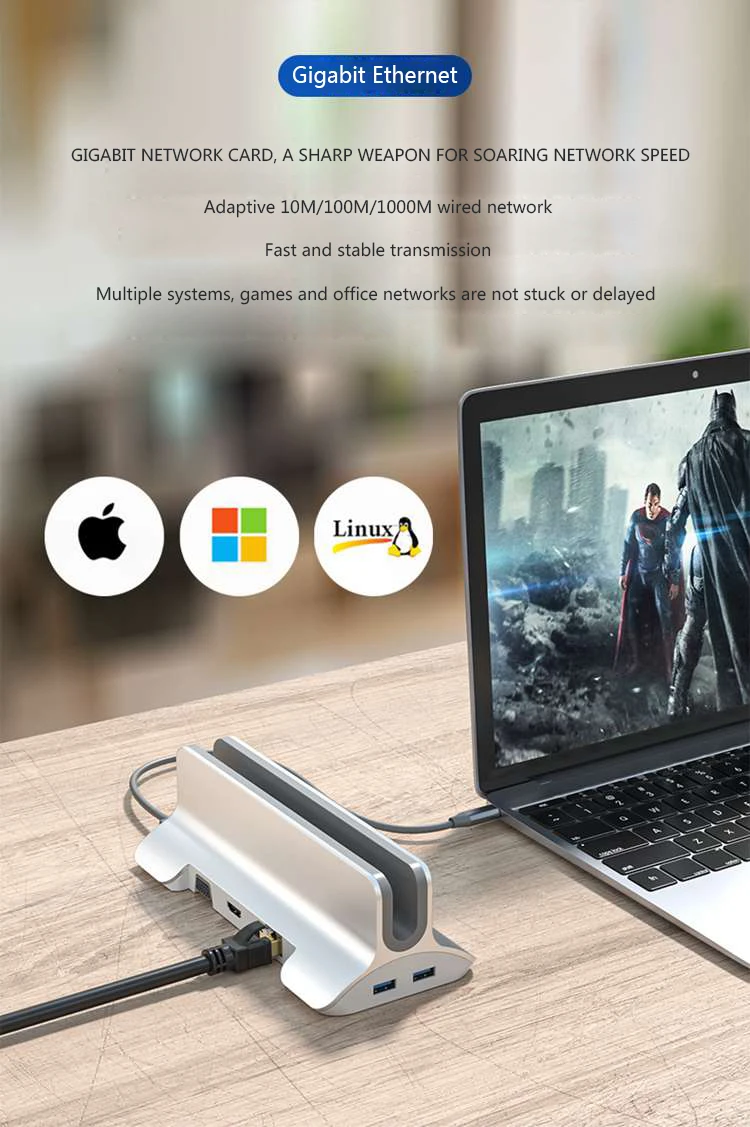 Vertical Laptop Docking Station Vga Hd.mi Usb C Dock Mst Dock Vertical ...