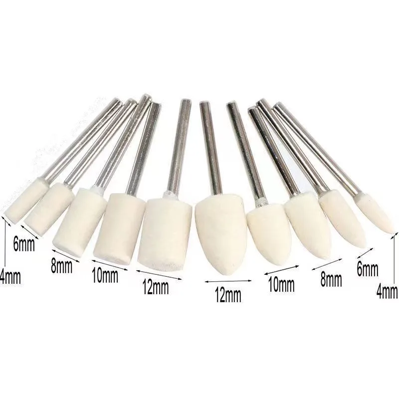 Rotary Polishing Tools Wool Felt Mounted Mandrel Grinding Bits Grinder ...