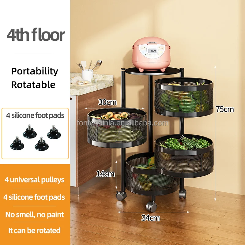 Organizer Storage Rack For Kitchen Shelves Storage Rotate Storage Rack ...
