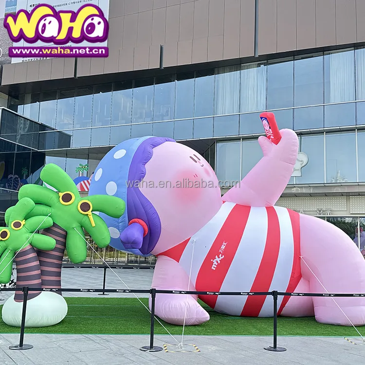 Custom Inflatable Sitting Girl Balloon Inflatable Girl Cartoon For ...