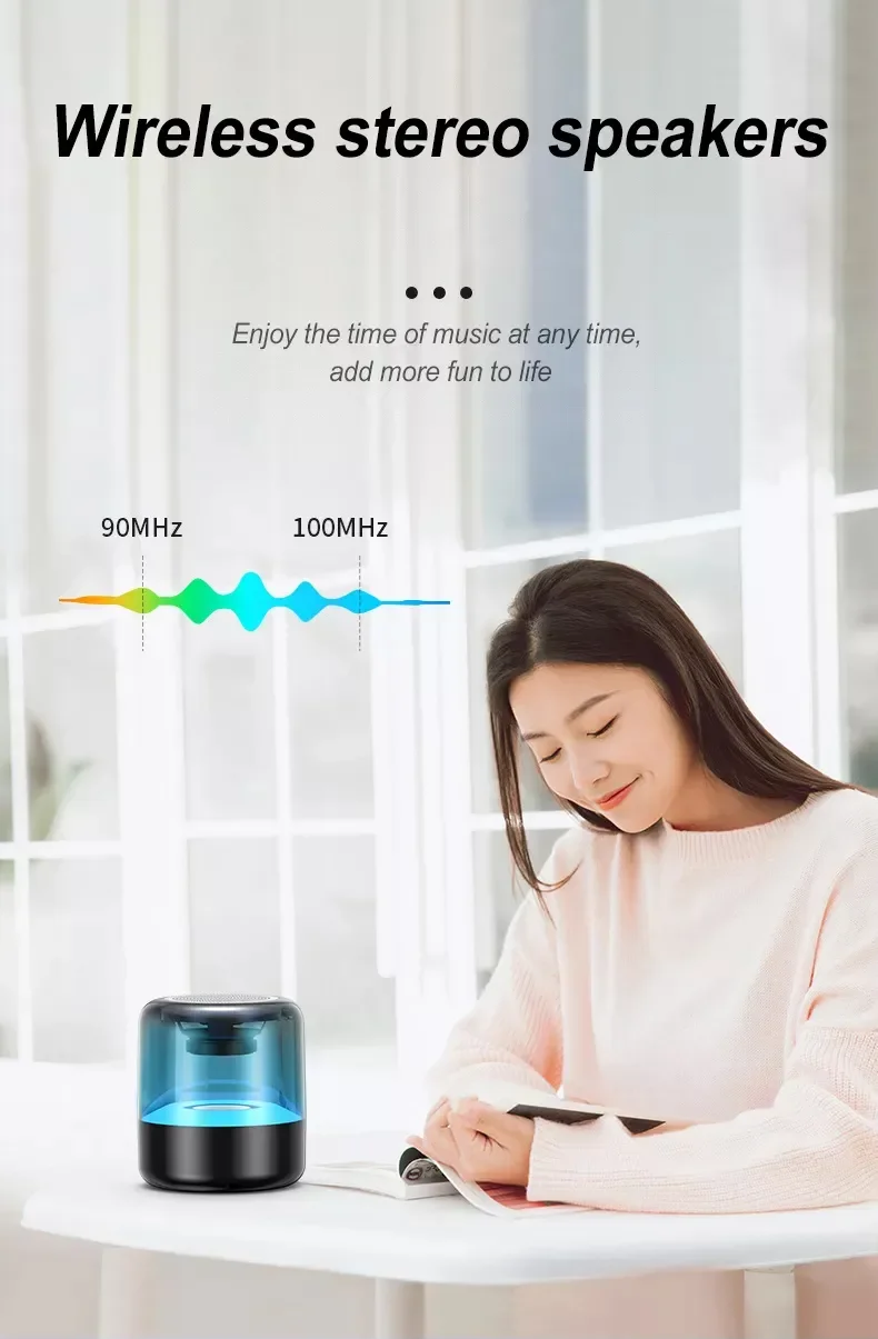 Multifunctional Wireless Colorful Led Light Speaker Mini Glazed Lamp ...