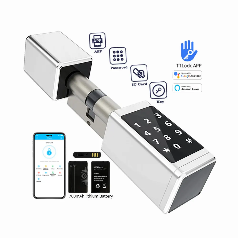 High Quality Waterproof Smart Europe Cylinder Password Digital Electric ...