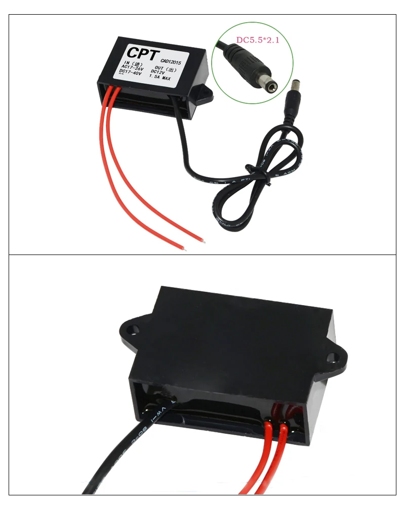 Input AC / DC 24V (AC 17-26V and DC 17-40V ) to Output DC 12V 1.5A / 2A ...