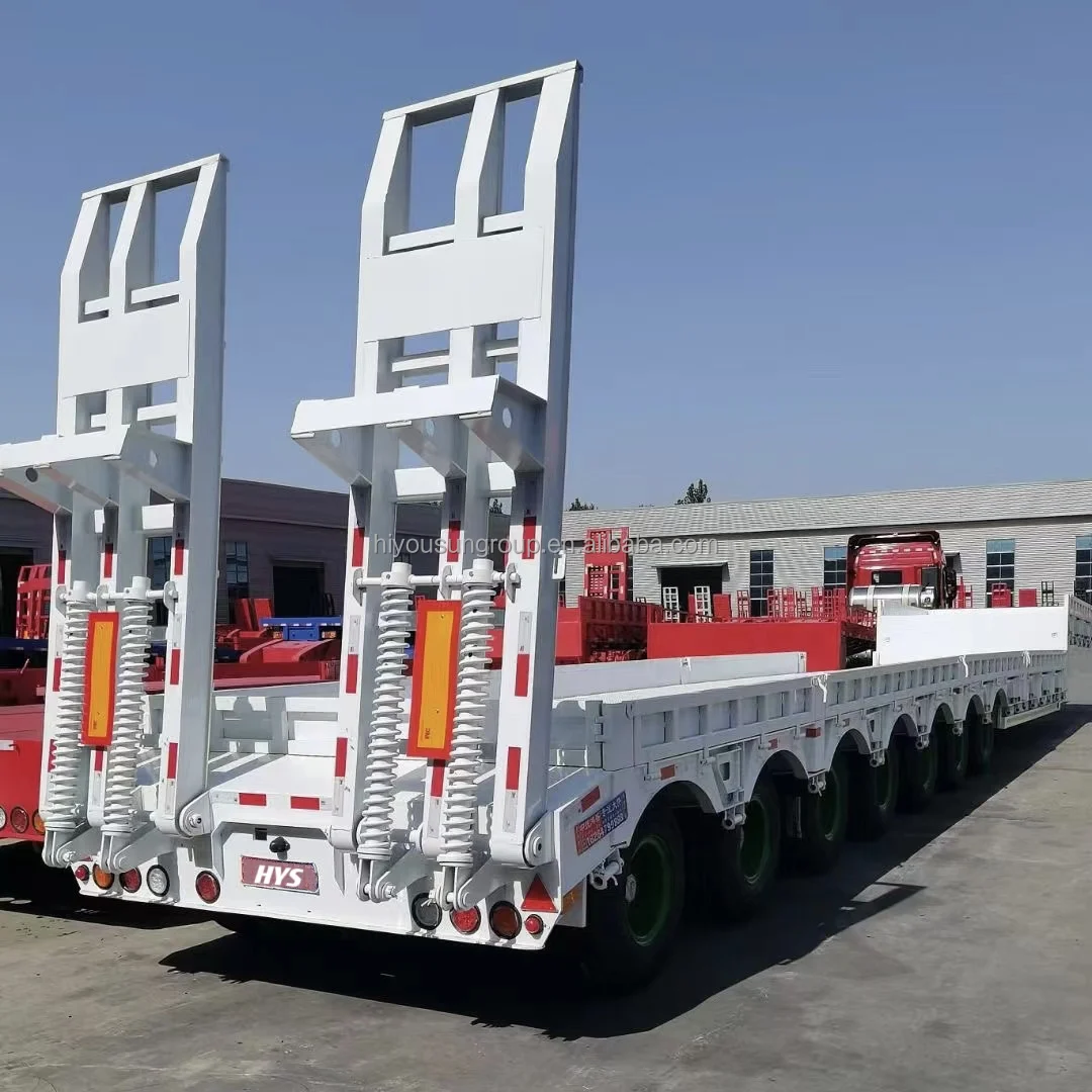 8 Axles Lowbed Semi Trailer Detachable Gooseneck Low Loaders Heavy Duty ...