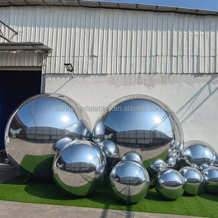 Inflatable Mirror Ball Silver Inflatable Mirror Balloon Big Shiny ...