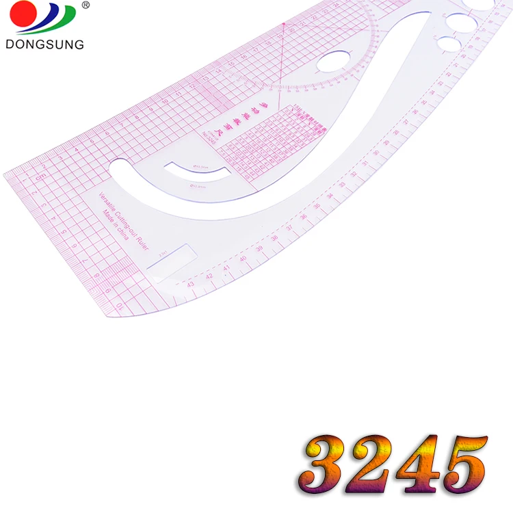 Versatile Cutting-Out Plastic Ruler 3245 for Sewing Machines