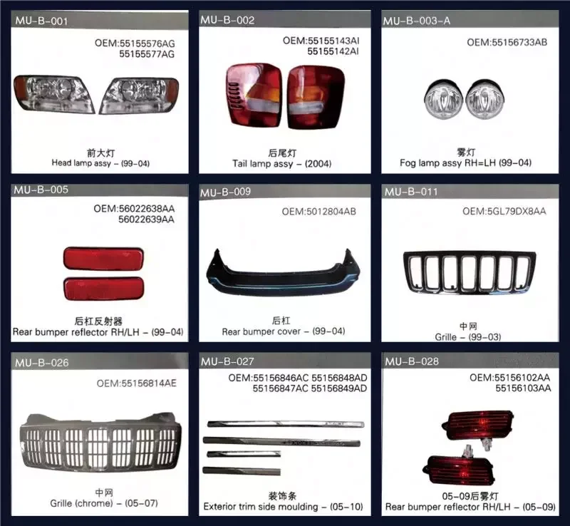 Musuha Grille Assy C Louvered For Jeep Grand Cherokee 2014 2015 2016 ...