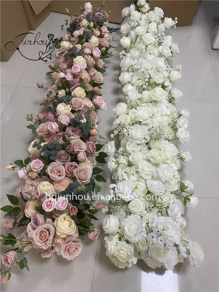 White Customized Artificial Runner Flowers for Weddings