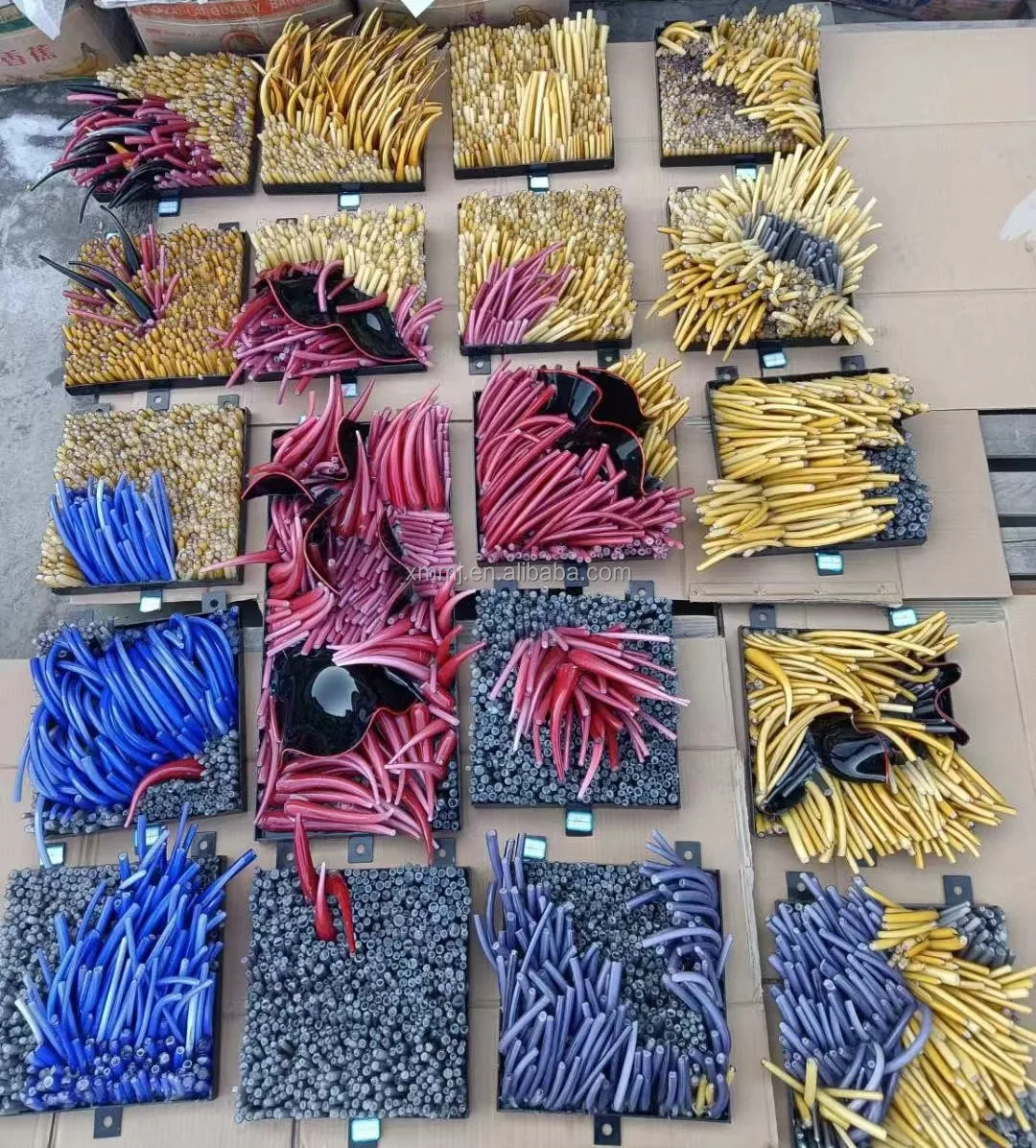 Modern Hand Blown Glass Decoration Grass Design Glass Blocks - Buy ...