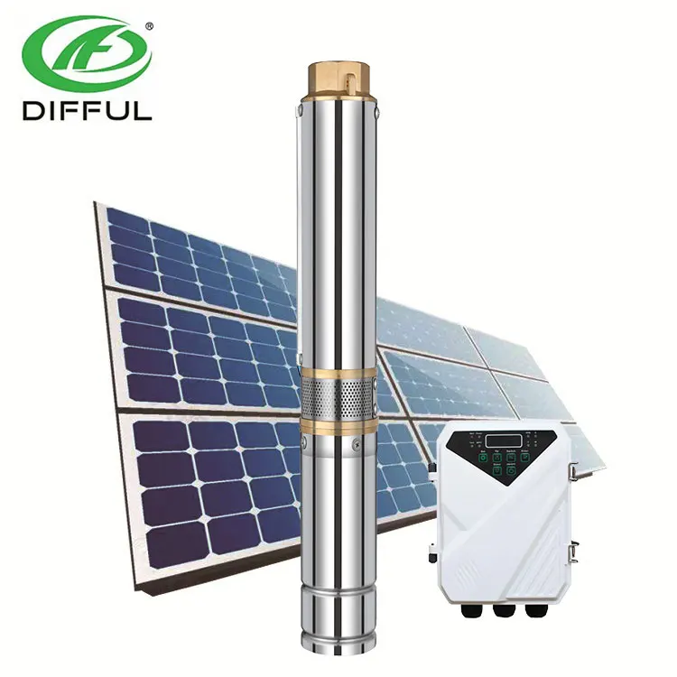 Solar Submersible Deep Well Water Pump 1.5hp Difful Solar Pump System ...