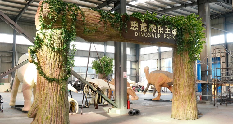 Outdoor Dinosaur Theme Park Entrance Customized Dinosaur Gate For Sale ...