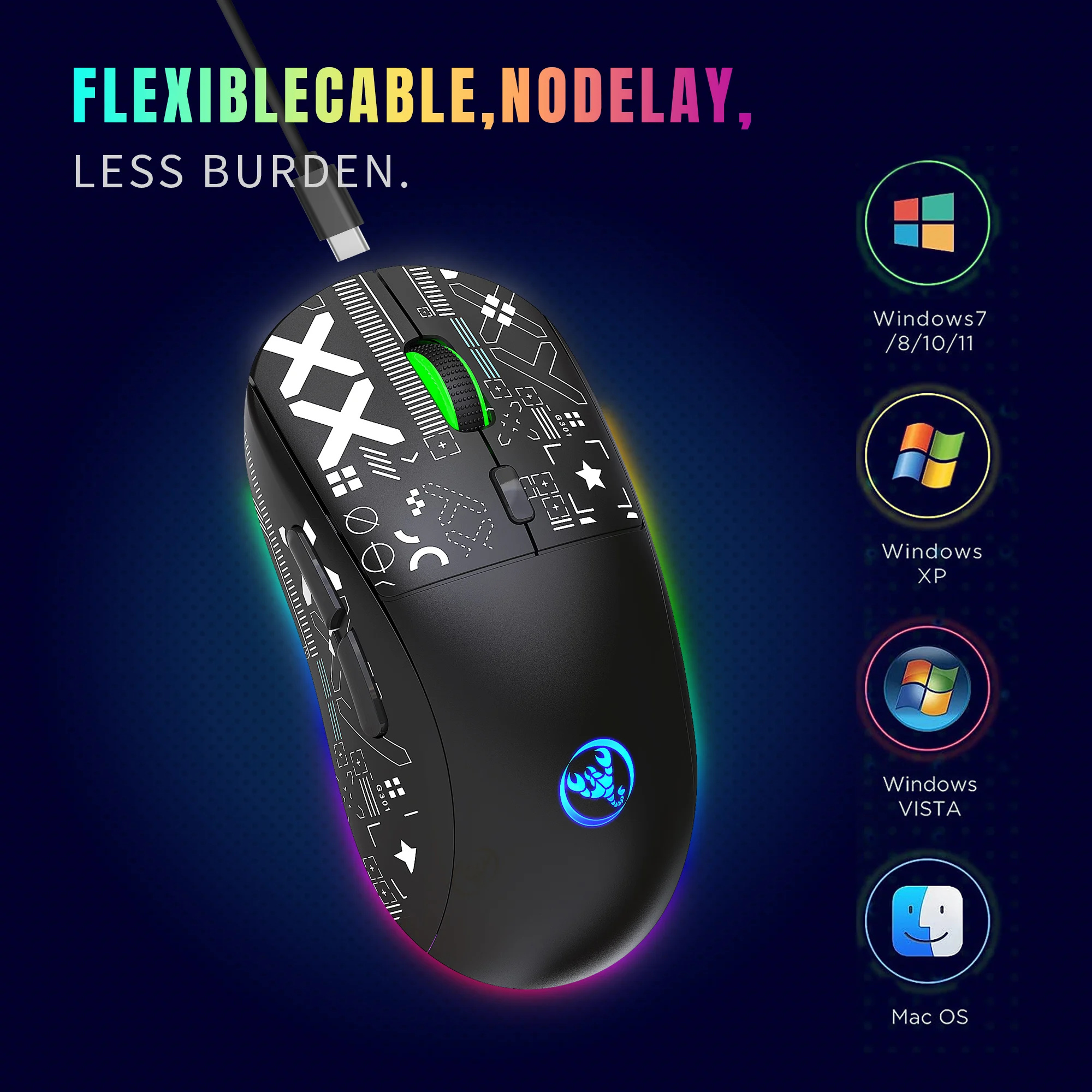 Wholesale Mouse PAW3212 Sensor Sem Fio Ergonomic Gaming