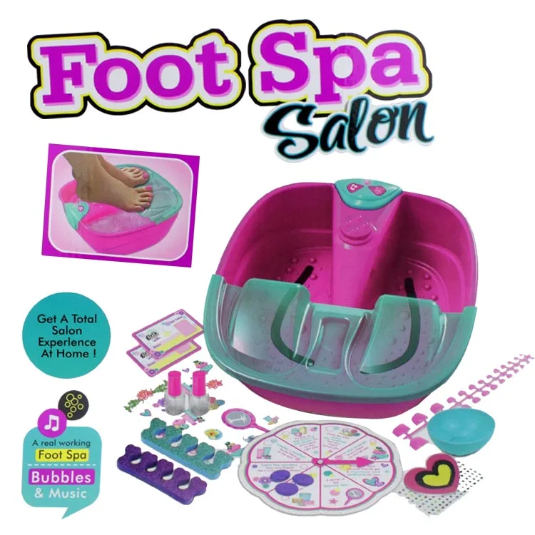 Family Pretend Play Foot Spa Basin Salon Nail Salon Toy Foot Wash Basin ...