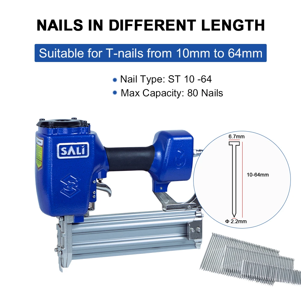 Sali St64b Concrete T Stapler Furniture Heavy Pneumatic Air Finish 64mm ...