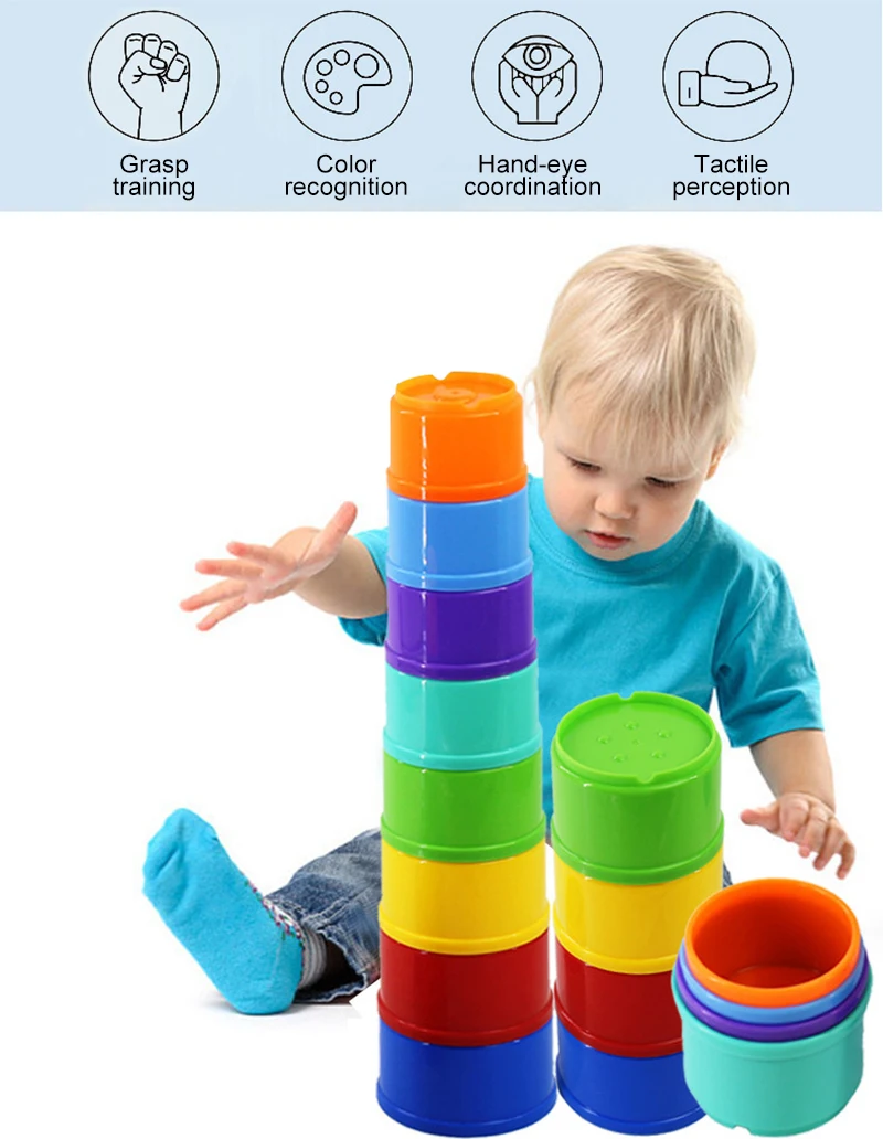 Hot Selling Baby Abs Plastic Stacking Cup Natural Colors Folding Cup ...