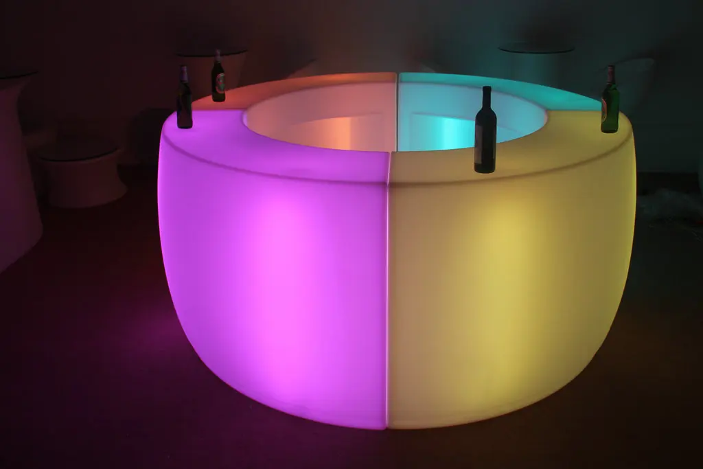 Wedding Large Outdoor Led Color Change Illuminated Glow Buffet Counter ...