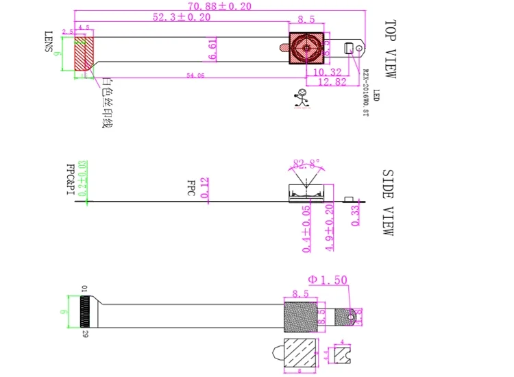 4k Camera Module Imx 214 Sensor Sony Mipi Interface Camera Pcb Board ...