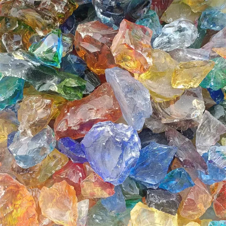 Natural Clear Landscape Glass Slag Rocks for Gabion Wall