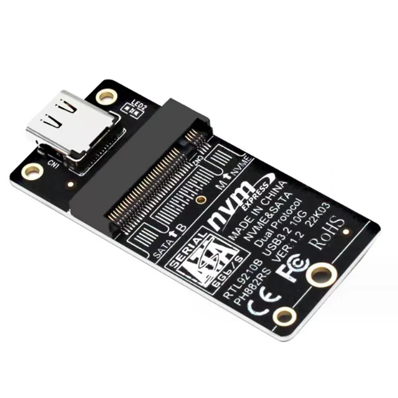 NVME M.2 to Type-C HDD Enclosure Interposer Board USB3.2 10Gbps Hard ...