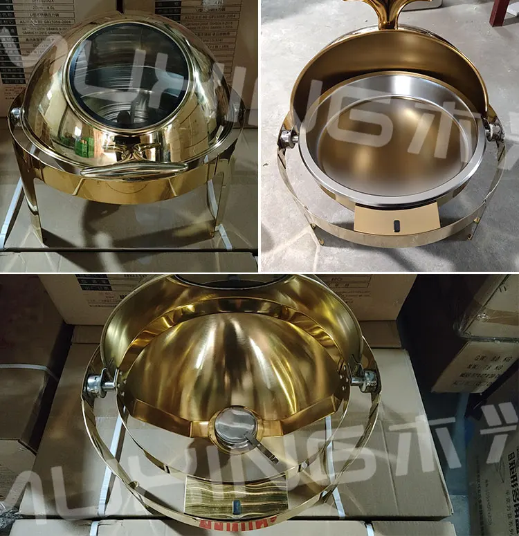 Black Round Chafing Dishes - Elegant Catering Solutions