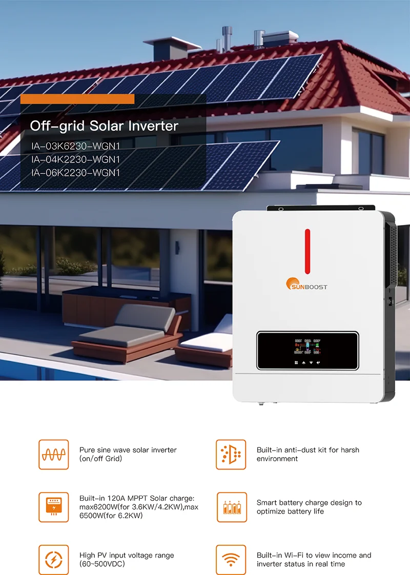 Sunboost Hybrid Inverter 3kw 5.5kw 6kw On/off Grid 220v Output Single ...