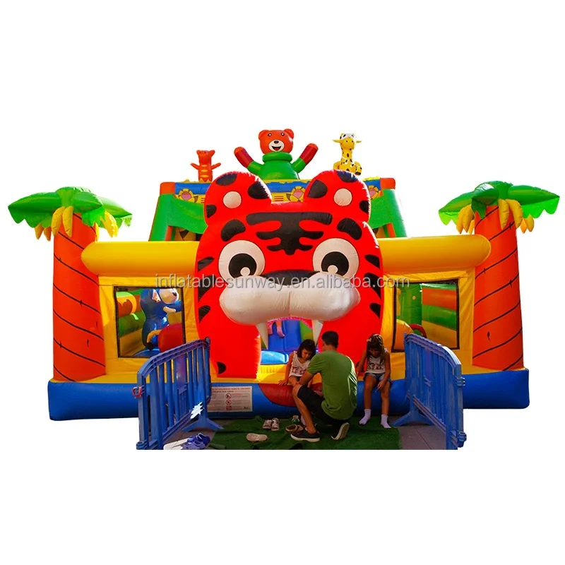 Big Safari Slide Tiger Bouncy Outdoor kids brincolines inflables party ...
