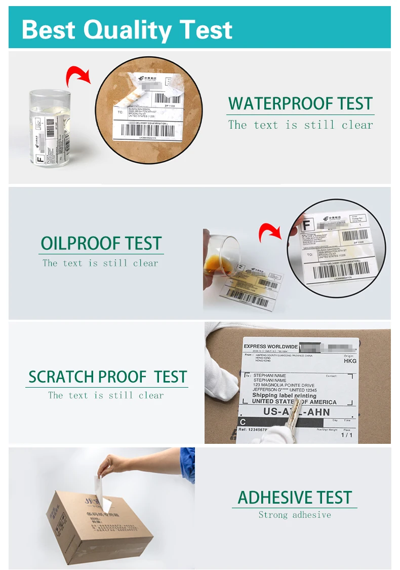 4" X 6" Direct Thermal Sticker Paper Barcode Label Waterproof 100x150 ...