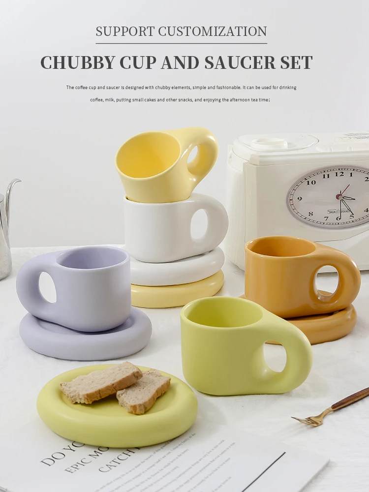 Fat Belly Nordic Cute Coffee Ceramic Chubby Mug Cup