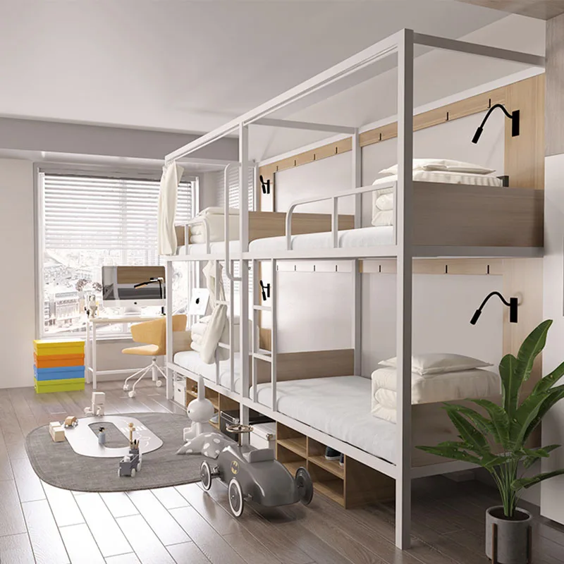 Single Bed Dormitory Adult Metal Bed Frame Adult Loft Bed School Hotel ...