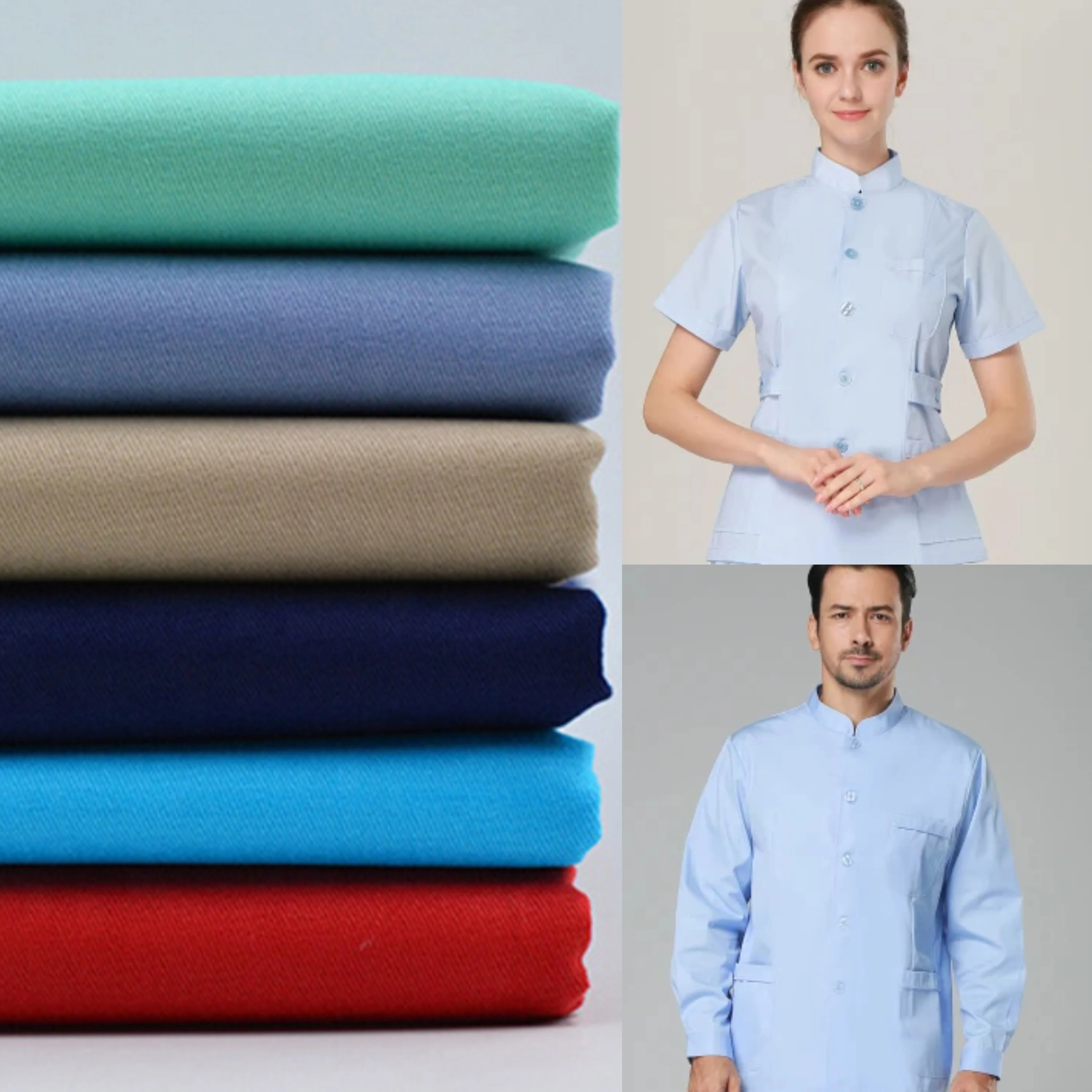 For hospital nurse patient chef uniforms fabric 100% cotton TC twill ...