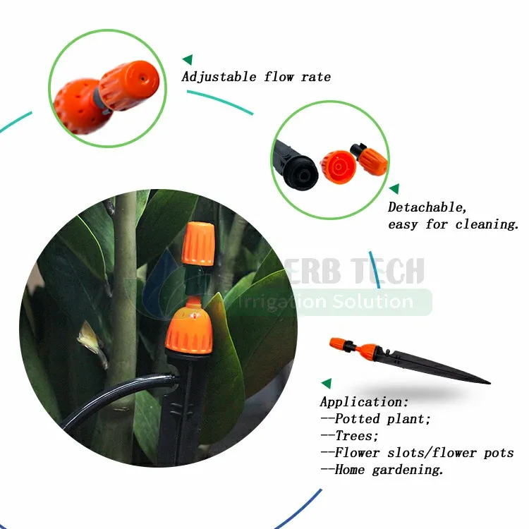 Adjustable Watering Dripper With Stake For Irrigation System - Buy ...