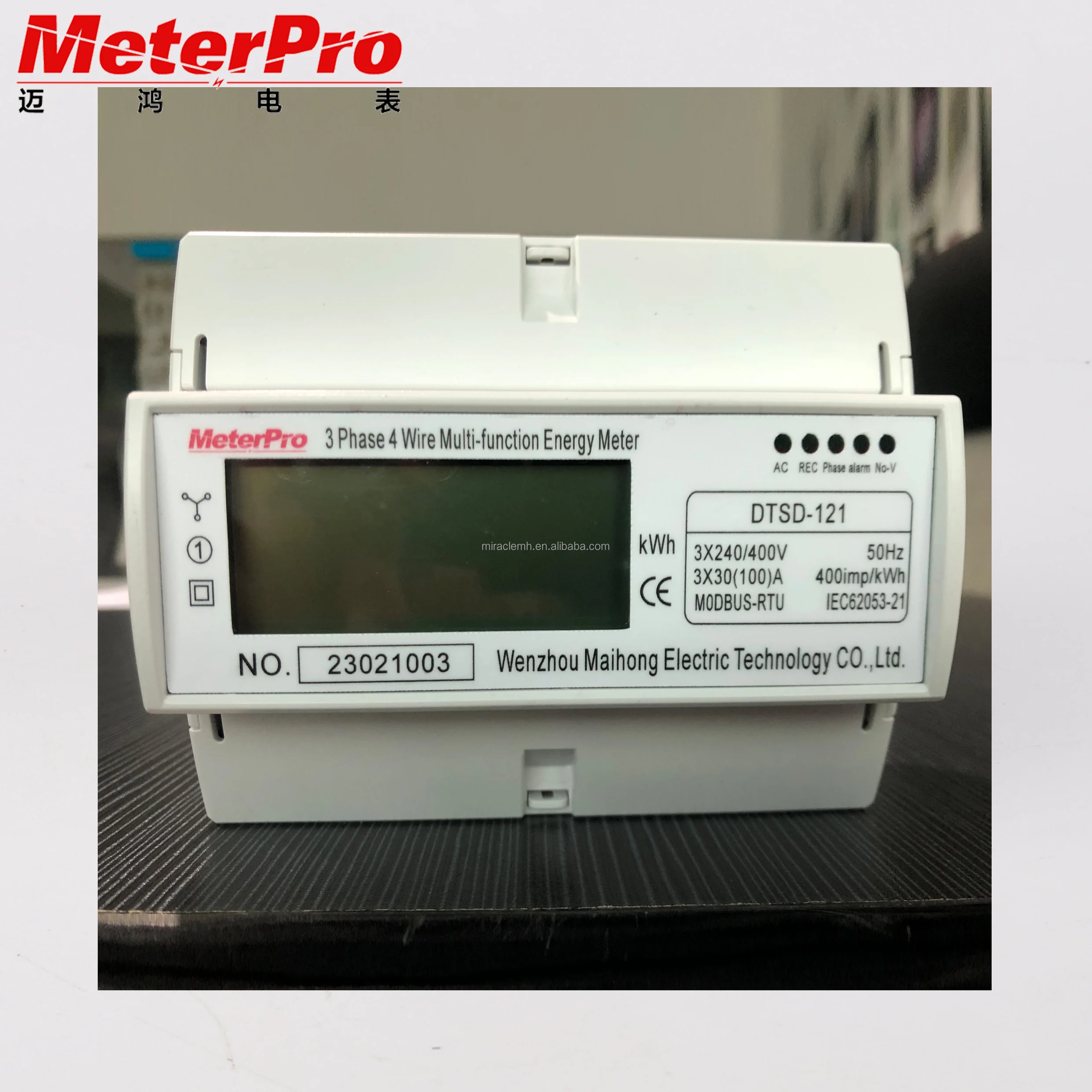 3 Phase Din Rail Energy Meter With Rs485 Modbus Rtu Communicatation ...