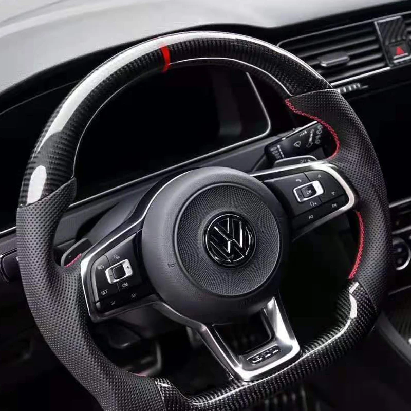 For R-line Gti Carbon Fiber Steering Wheel Red Line Alignment Motor ...