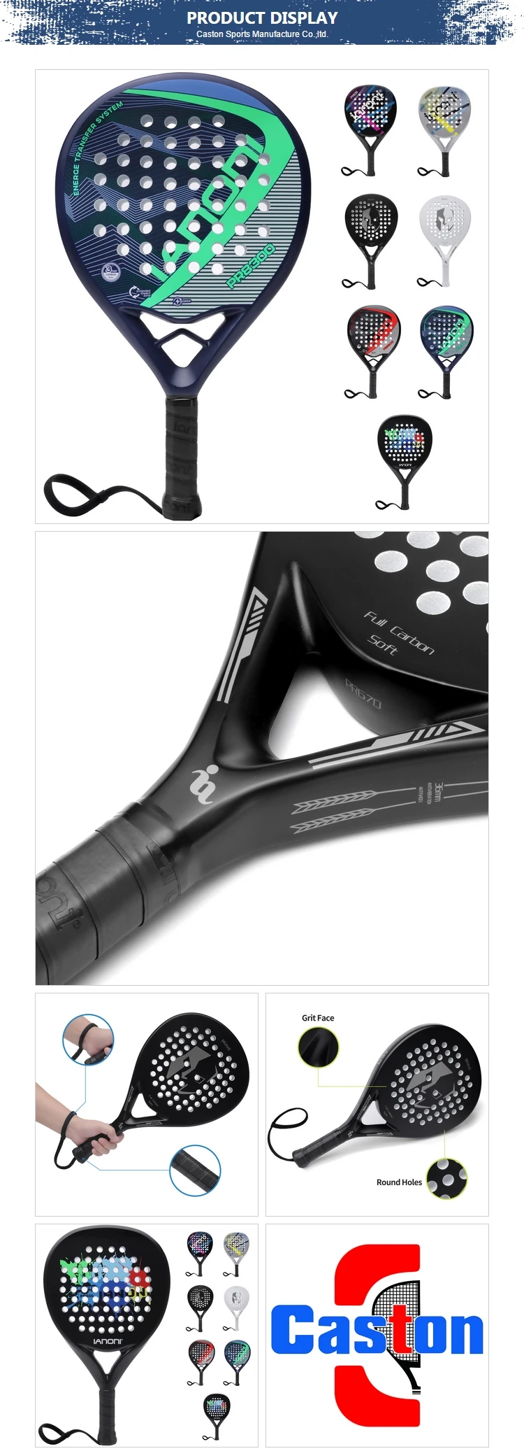 CASTON SPORTS Factory Direct Paddle Tennis Racket Padel Rackets