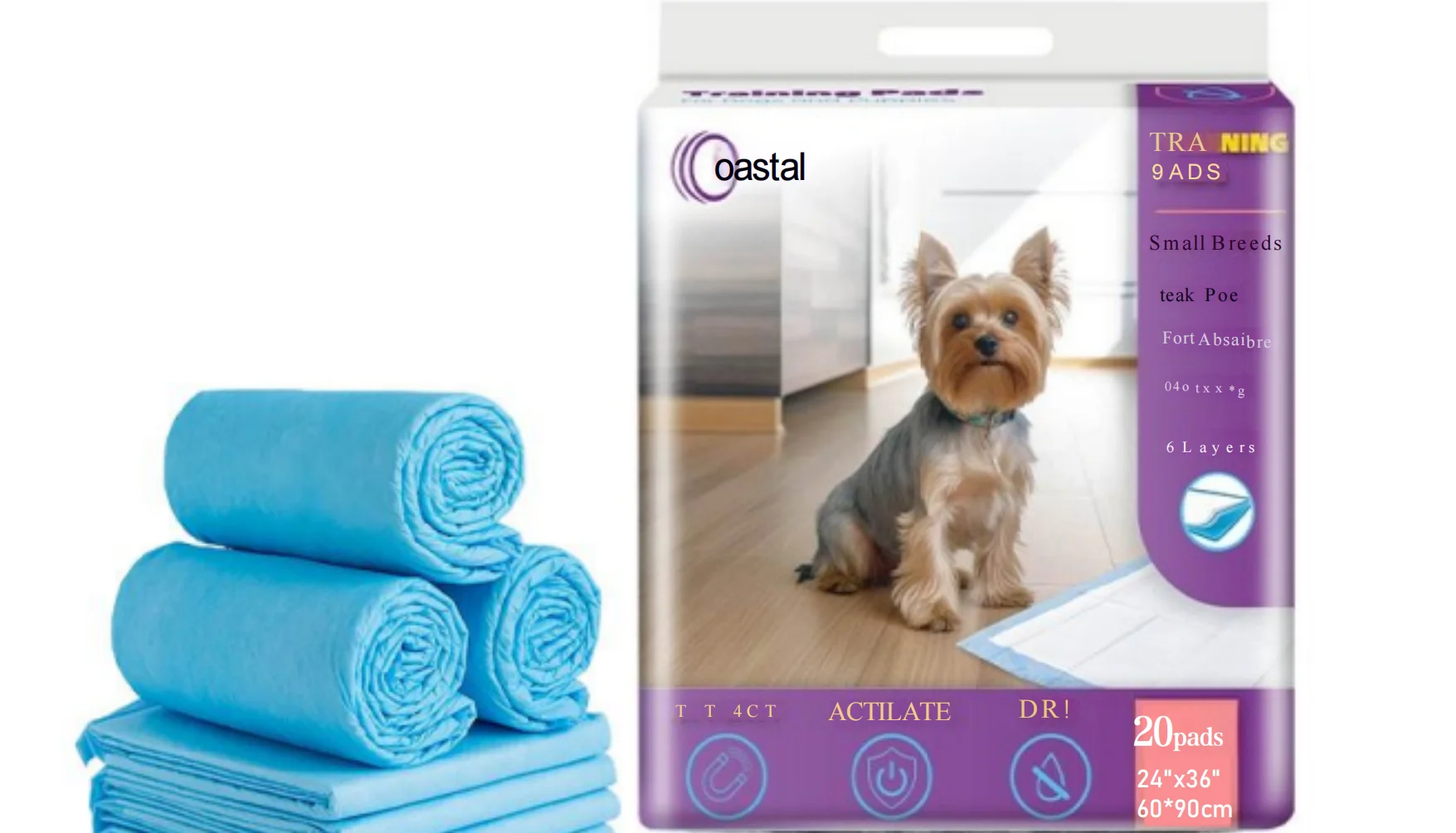 Corner Stickers Disposable 60x90cm Pee Pads for Pets Mats Cleaning Pads ...