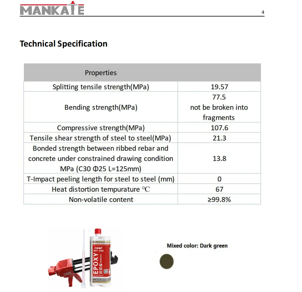 Re500 ETA Approved MT-500 Epoxy Resin Structural Anchoring System