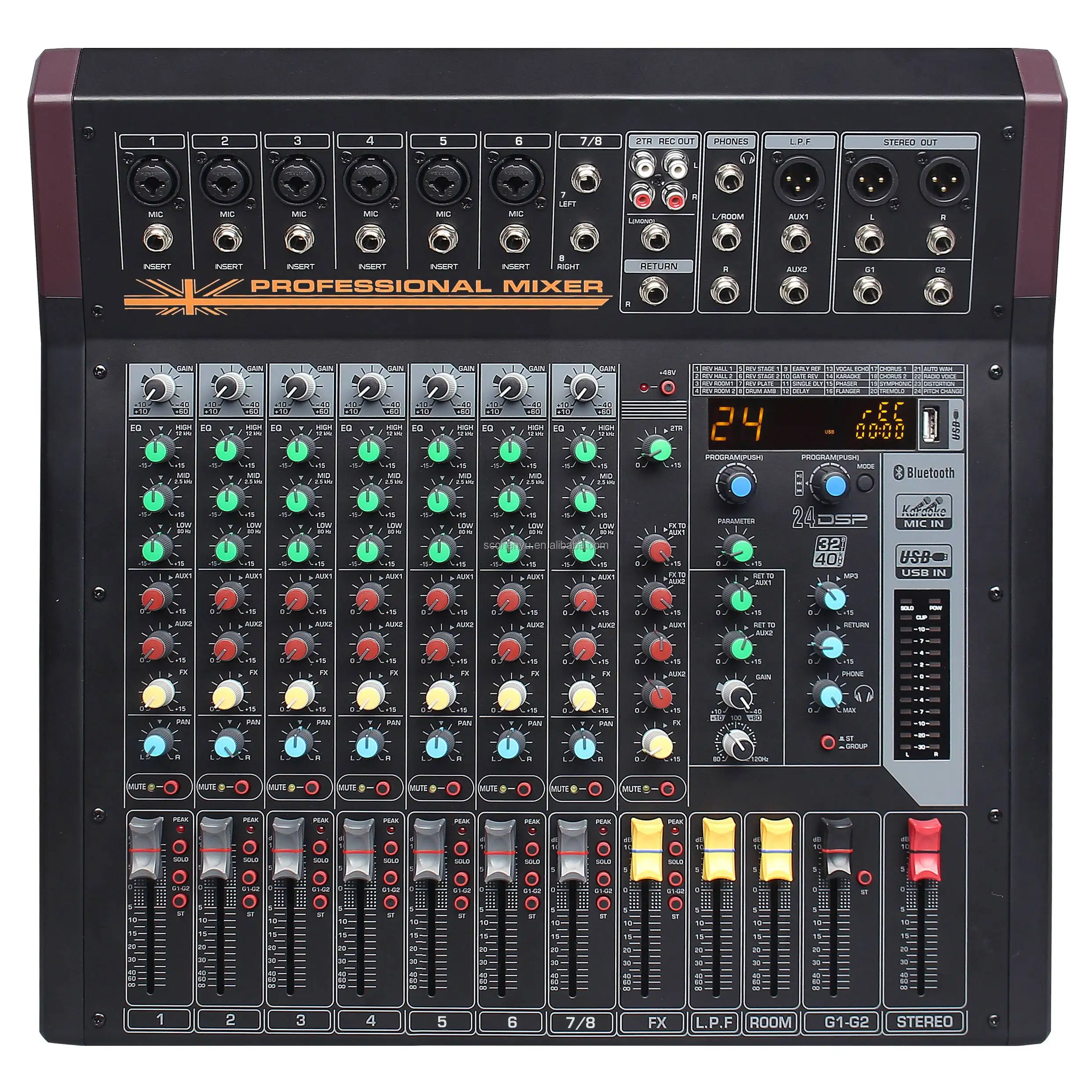 Professional Mixer Console 8 Channels Audio Mixer - Buy Professional Mixer Console,8 Channel ...