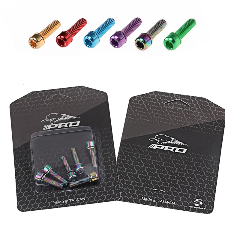 6pcs/set Mtb Bicycle Handlebar Screws Titanium-plated Colorful ...