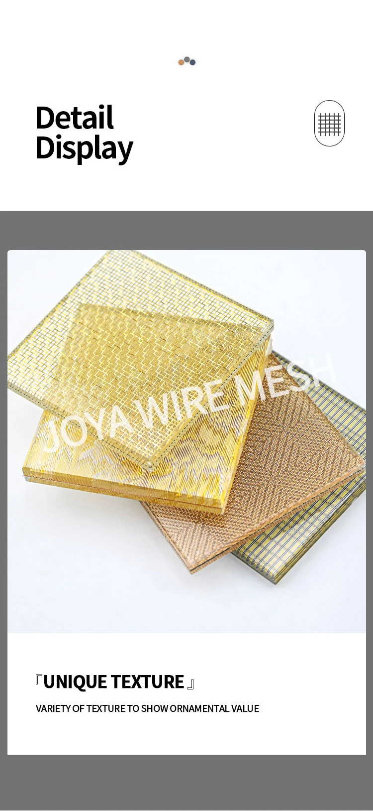 5mm Glass Laminated Decorative Metal Woven Copper Silk Square Wire Mesh ...