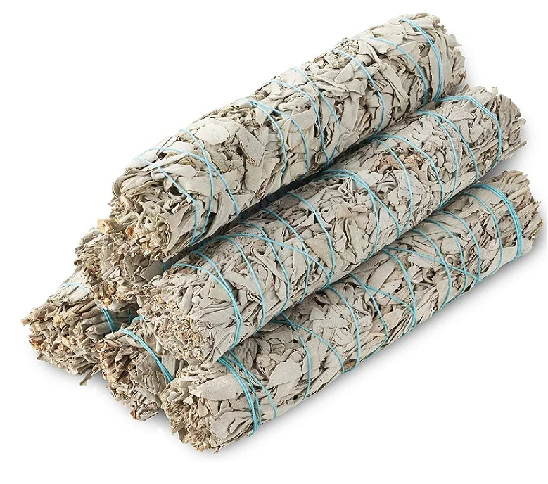 White Sage Bundle With Flower Petal Different Size Wild White Sage Smudge Sticks Bundle With ...