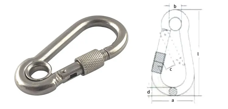 Stainless Steel Din5299 Carabiner Zinc Plated Spring Snap Hook - Buy ...