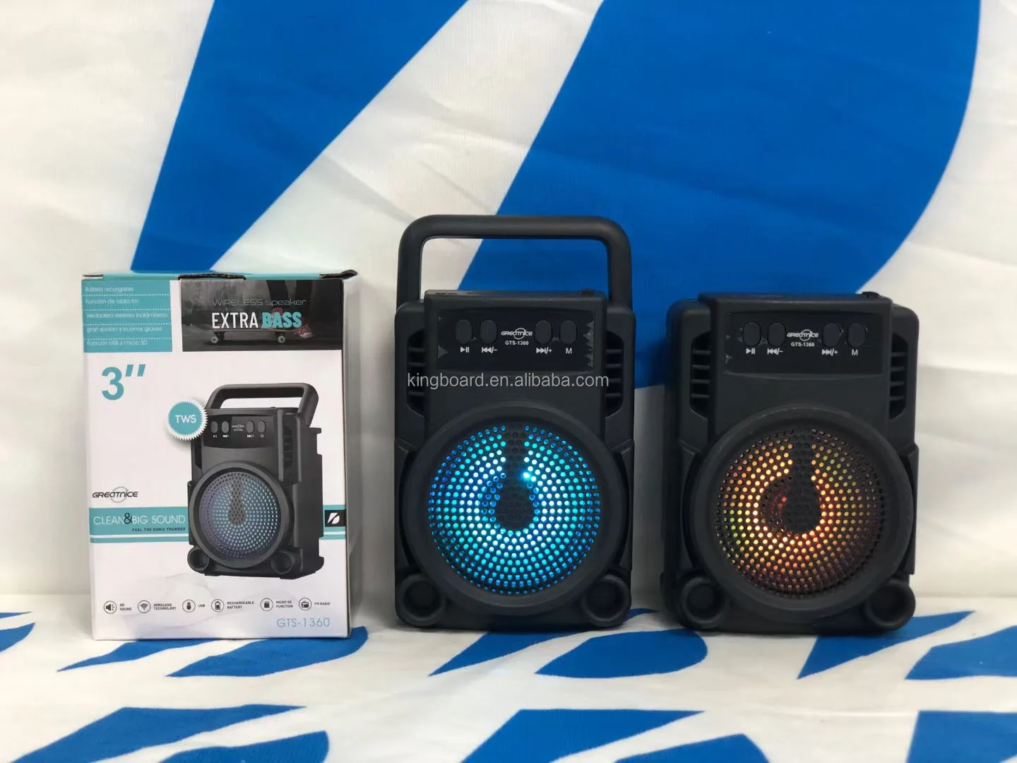 Kts Wireless Portable Outdoor Light Bt Speaker With Tws&fm&usb 3 Inch ...