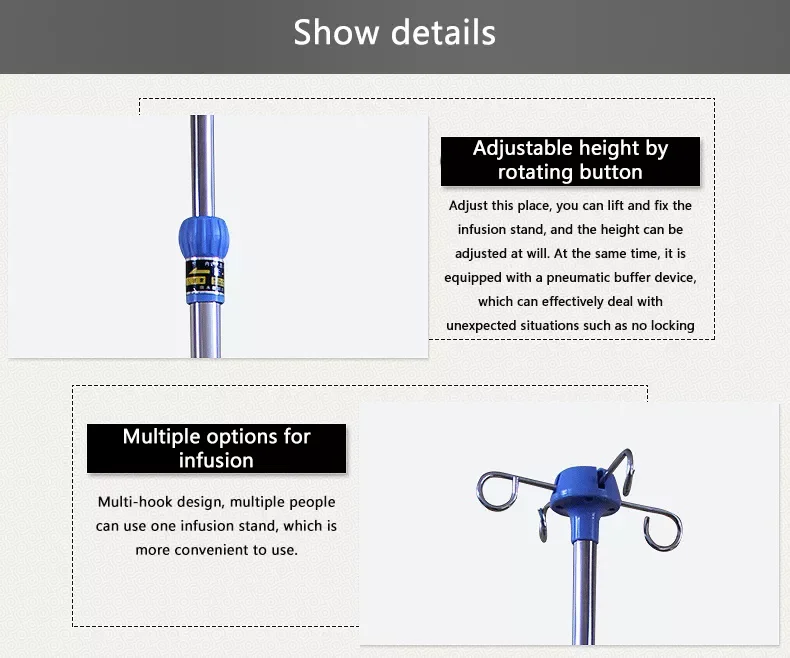 Adjustable Portable Iv Pole Stainless Steel Iv Drip Stand Infusion ...