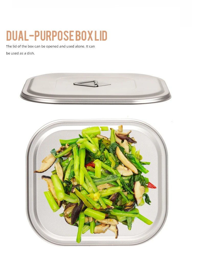 Titanium Lunch Box 1000ml Camping Bento Box Outdoor Cookware Mess Tin ...